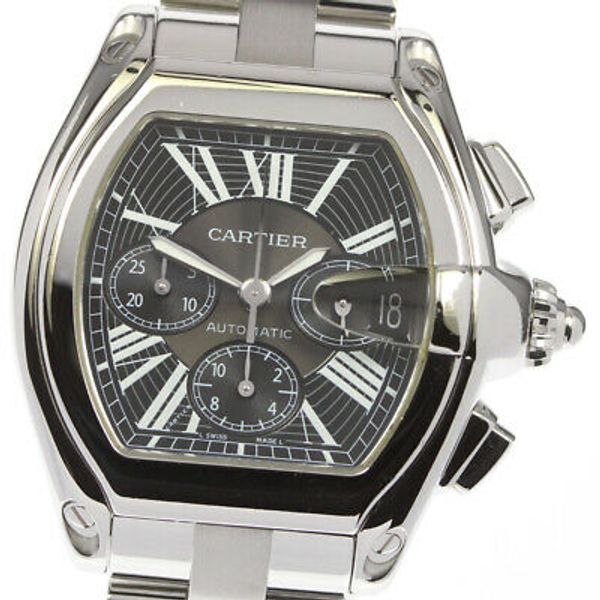 CARTIER Roadster W62020X6 Chronograph Black Dial Automatic Men's Watch ...