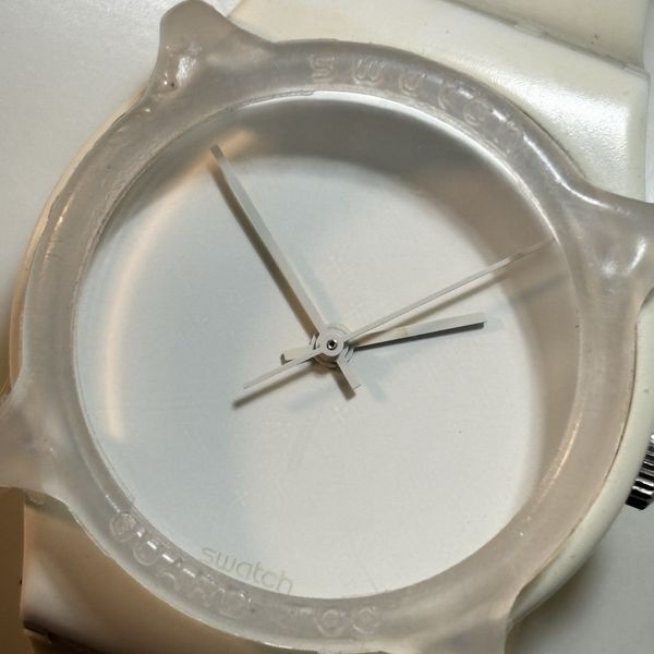 Vintage 1986 Swiss Swatch 34mm White Watch,Crystal Guard Wristwatch,New ...