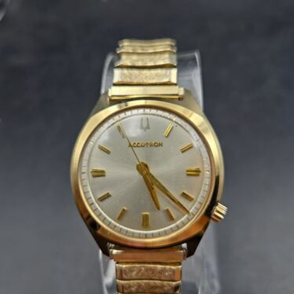 Vintage Bulova Accutron N3 10k HGE Bezel 10k RGP Back MENS WATCH RUNS ...