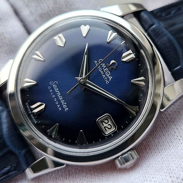 OMEGA SEAMASTER CALENDAR AUTOMATIC 2849 11 SC CAL503 DARK BLUE DIAL MEN ...