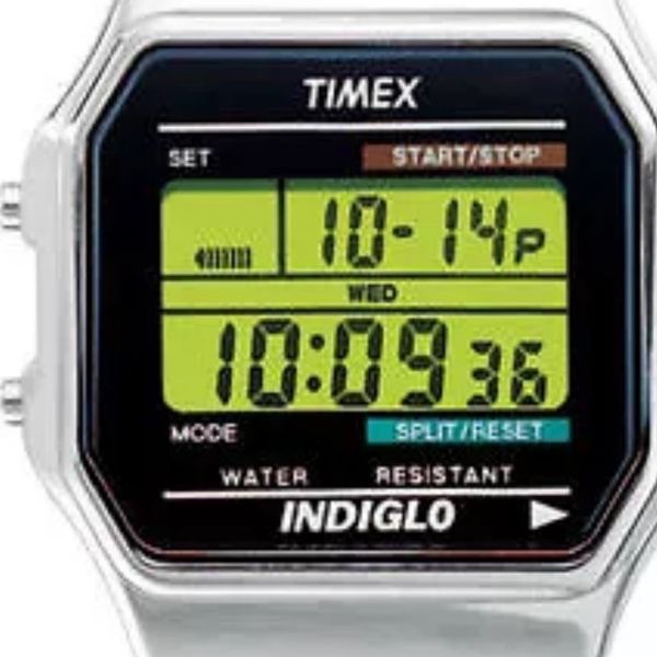 Timex T78587, Men's Digital Silvertone Expansion Band Watch, Indiglo ...