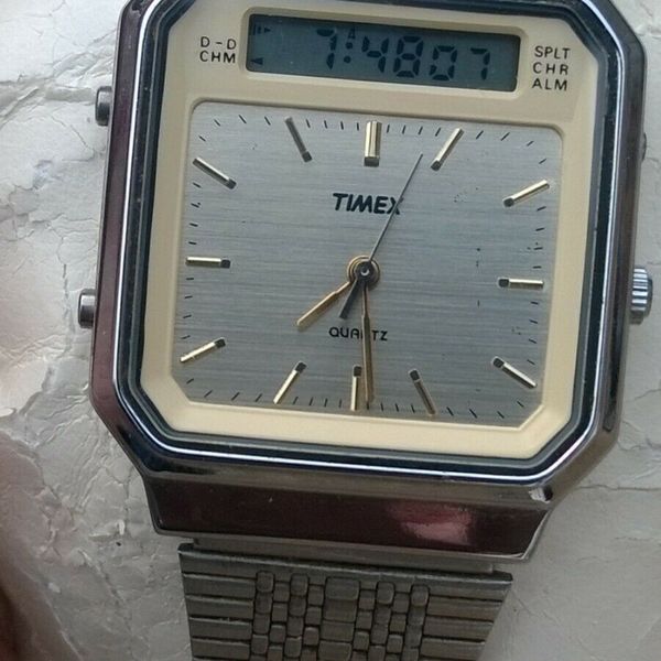 Timex Mens Vintage Digi Ana LCD Digital Watch 392 K Cell | WatchCharts ...