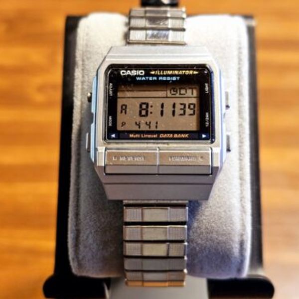 Vintage CASIO Data Bank DB-380 Illuminator Silver Vintage Men's Digital ...