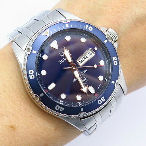 Bulova Marine Star C8671142 Stainless Steel Blue Dial Quartz Watch ...