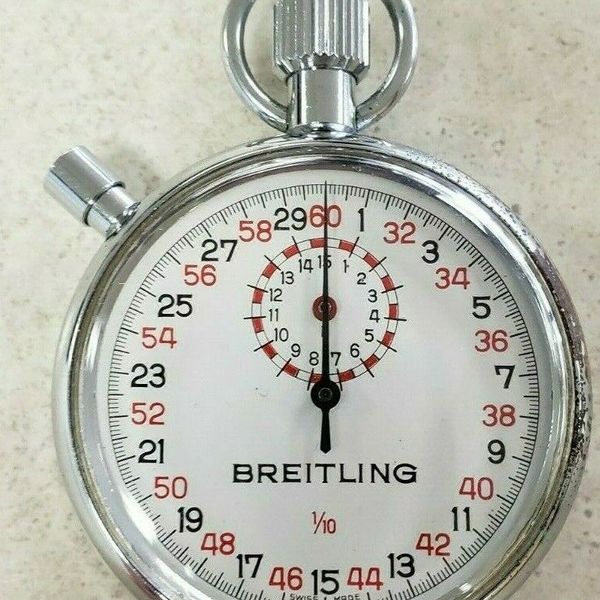 VINTAGE 1960'S BREITLING MECHANICAL MANUAL WINDUP 1/10 SEC REF. 410 ...