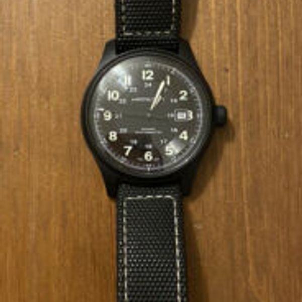 Hamilton Khaki Field Titanium Auto H70575733 Men's Black Automatic ...