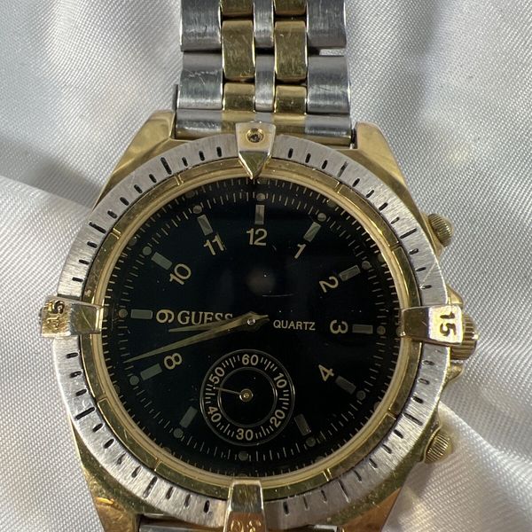Vtg GUESS Pro Diver Watch Diver 1993 Metal Band NEW BATTERY ...