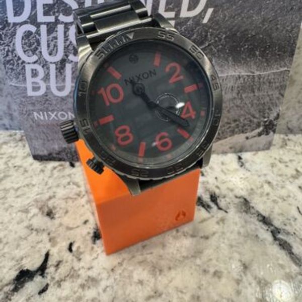 Rare NEW Nixon 51-30 Gunmetal With Red #s Tide Watch In Box ...