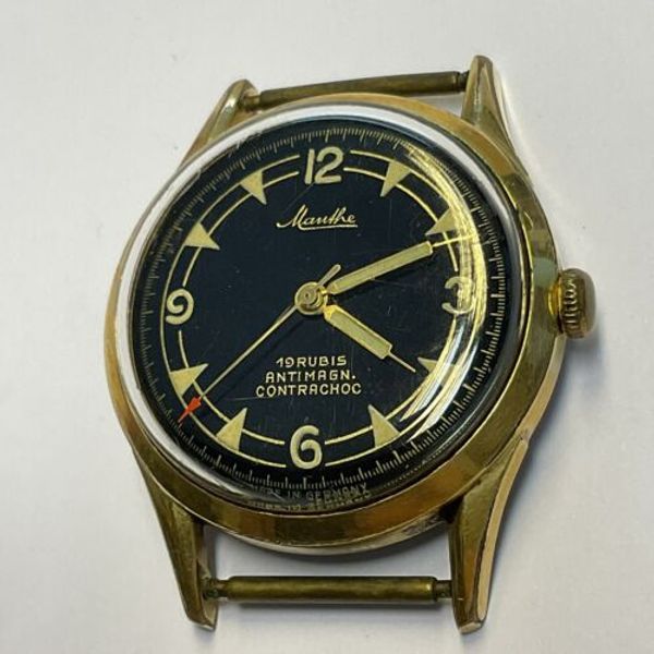 Mauthe Watch Embossed 100000 Miles VW D=33mm 19 Rubies Manual Winding ...