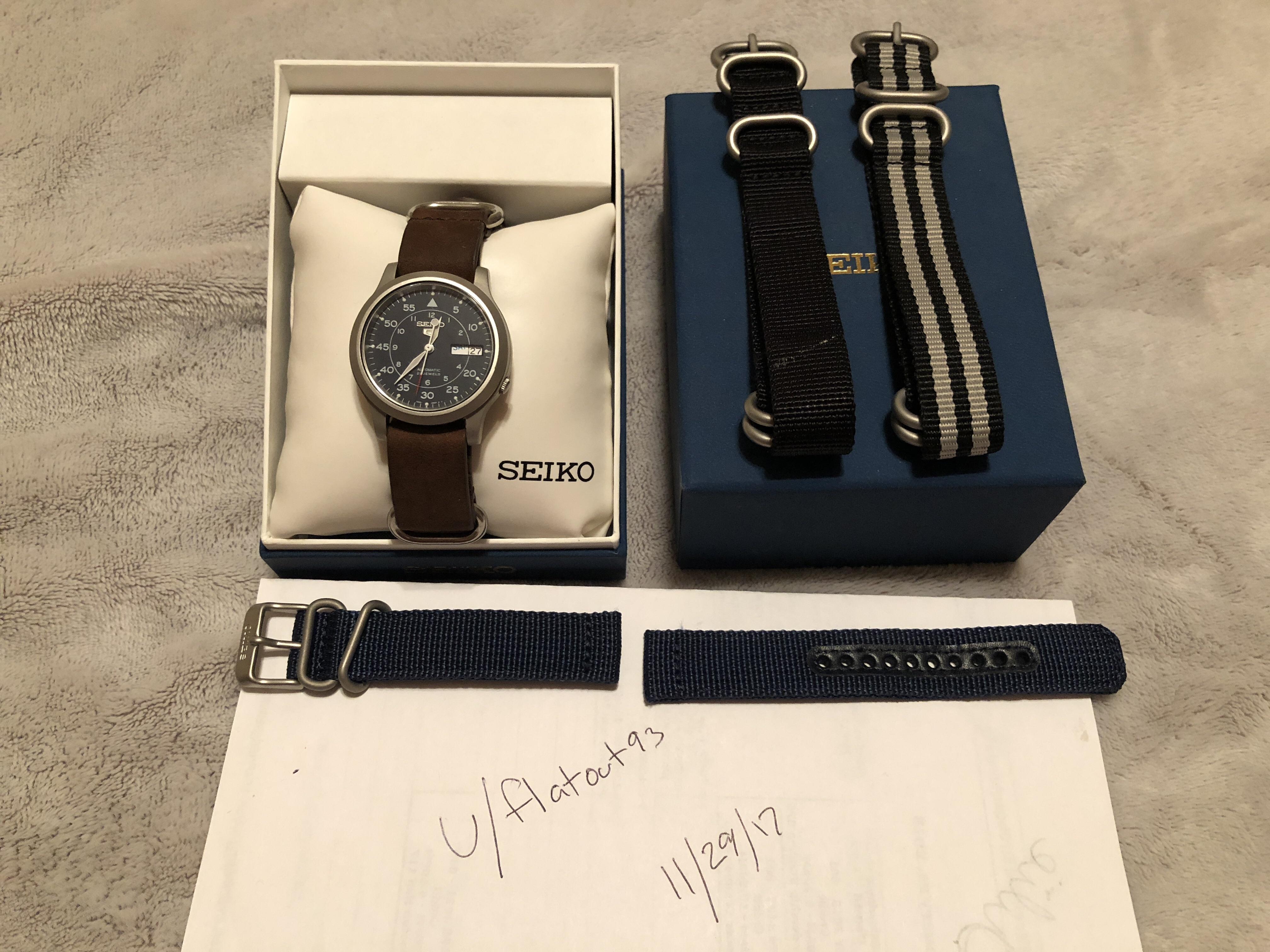 [WTS] Seiko SNK807 with original box, strap, and three NATO straps ...
