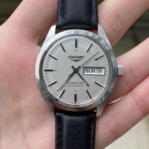 [WTS] Clean 1970s Longines Conquest - beautiful brushed silver dial ...