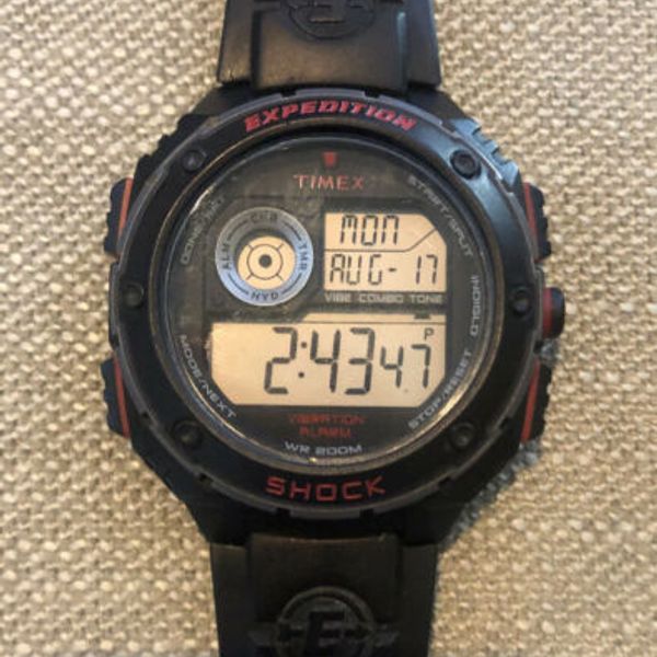 Timex T49983, Men's Expedition Vibrating Alarm Shock Indiglo Watch ...