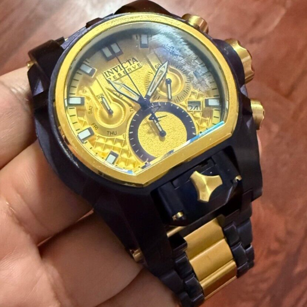 USED Invicta Reserve Men's 52mm Bolt Zeus Magnum Purple Gold Two Tone ...
