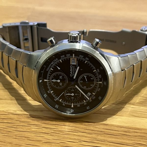 Casio Oceanus 2714 OC 500 Watch, Black face with stainless steel case ...