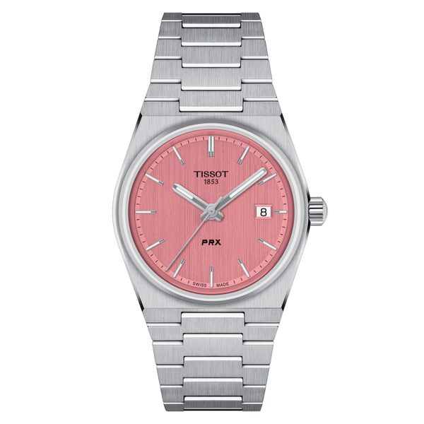 Tissot PRX 35 MM Stainless Steel Pink Dial Quartz Watch T137.210.11.331 ...