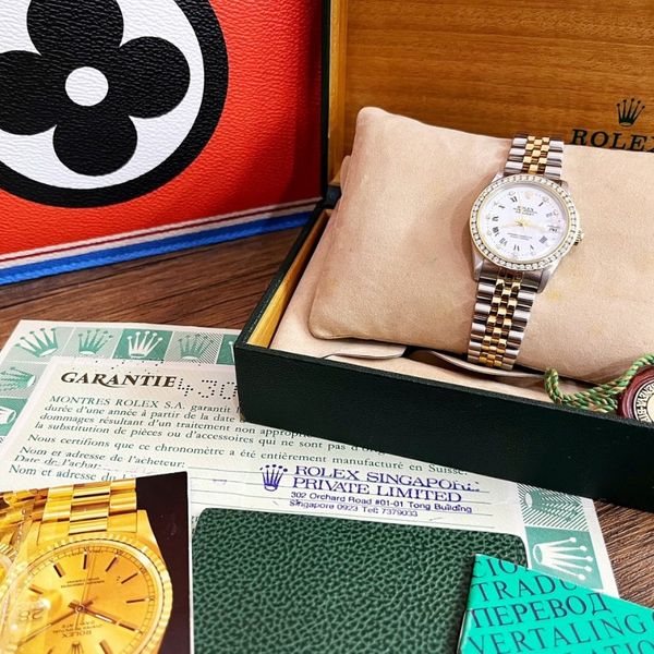 Rolex Boy Size, Roman diamond main dial, size 31 mm, complete box with ...