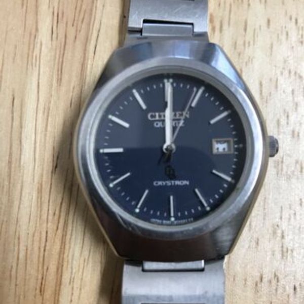 GENTS EARLY CITIZEN CRYSTRON WATCH BLUE DIAL 8550 Not Running | WatchCharts
