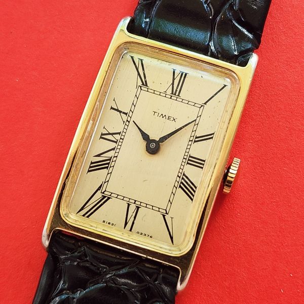 Timex 1976 Original Lexington Tank Watch Vintage Roman Numeral Dial ...