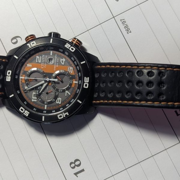 Citizen Eco-Drive Primo Men's Chronograph Wristwatch CA0467-11H Orange ...