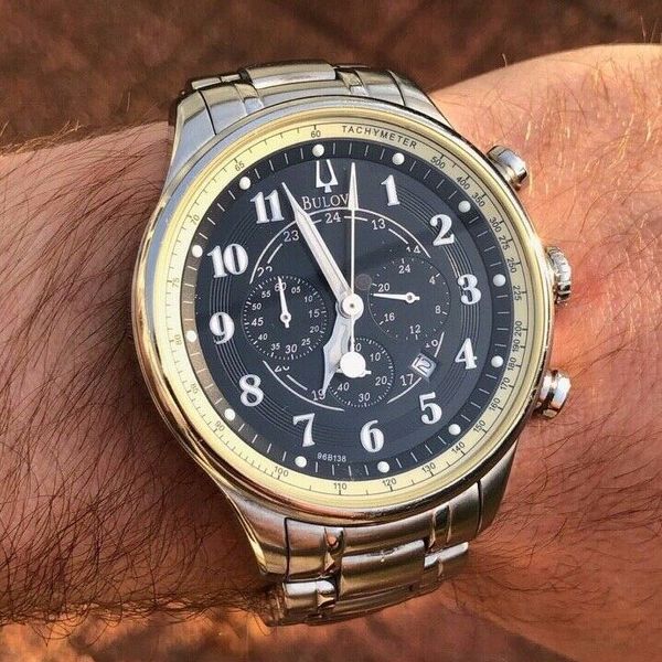 Bulova Chronograph 96B138 Wrist Watch for Men NEW CRYSTAL | WatchCharts ...