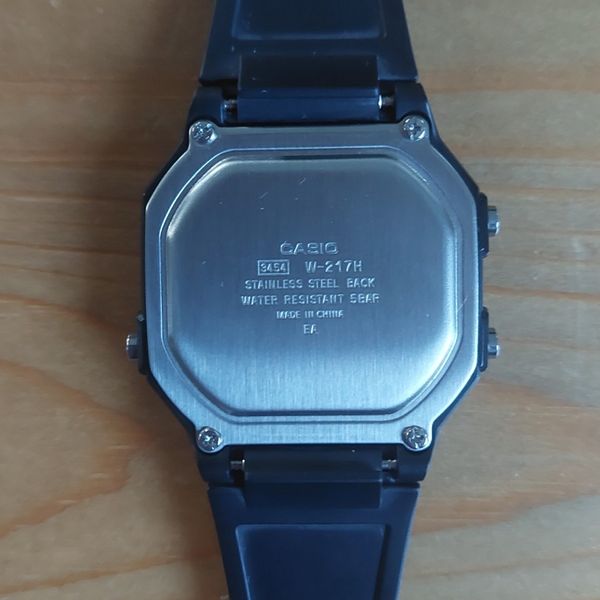 Casio W-217H-1A Illuminator Alarm Chronograph Black Resin Digital Watch ...