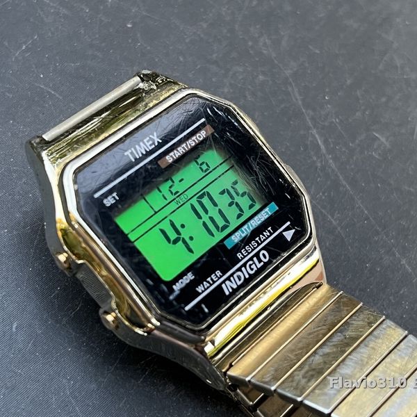 Classic TIMEX 555 Indiglo Gold Tone 34mm Watch - New Battery ...