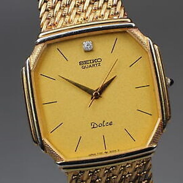 [Near MINT] Vintage SEIKO Dolce 7731-5000 Men Gold Quartz Square From JAPAN | WatchCharts ...