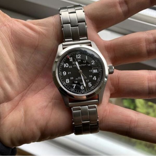 Hamilton Khaki Field Automatic 38mm Forstner Rivet Bracelet H70455533 ...