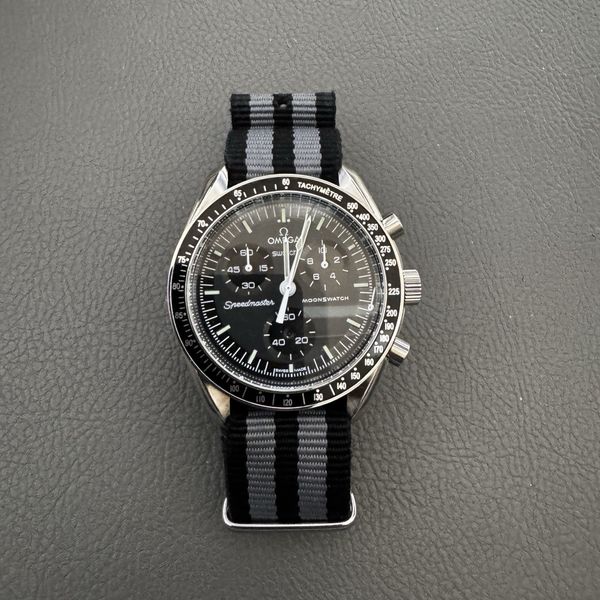 Swatch Omega Mission to the Moon Stainless Steel Case Mod Moonswatch ...