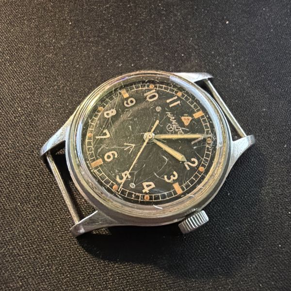 70s Hamilton W10 British Army Military Watch MOD Issued Broad Arrow ...