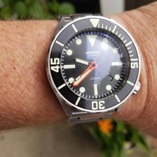 Armida A1 45mm ETA Orange minute hand | WatchCharts Marketplace