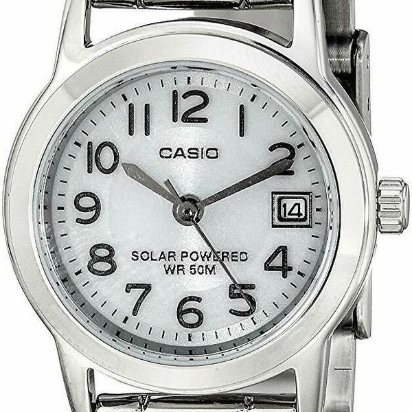 Casio Women's LTP-S100D-7BVCF Easy-To-Read Solar Powered Stainless ...
