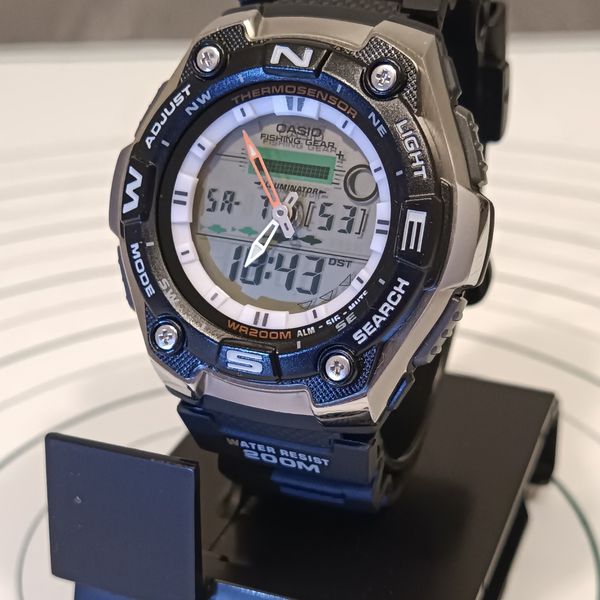 Casio Aqw-101 Quartz Digital Watch Vintage Menâ s Fishing Gear ...