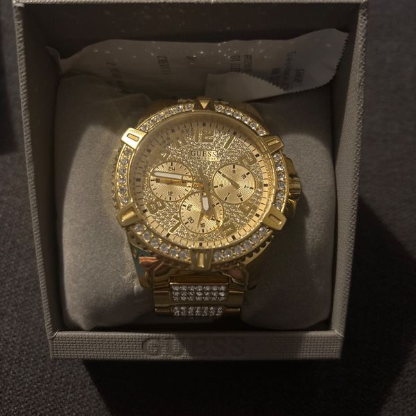 Guess Lady Frontier Crystal Gold Watch W1156L2 | WatchCharts Marketplace
