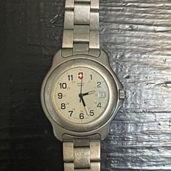 Vintage Swiss Army Watch Men Swiss Made Silver Tone Not Tested ...