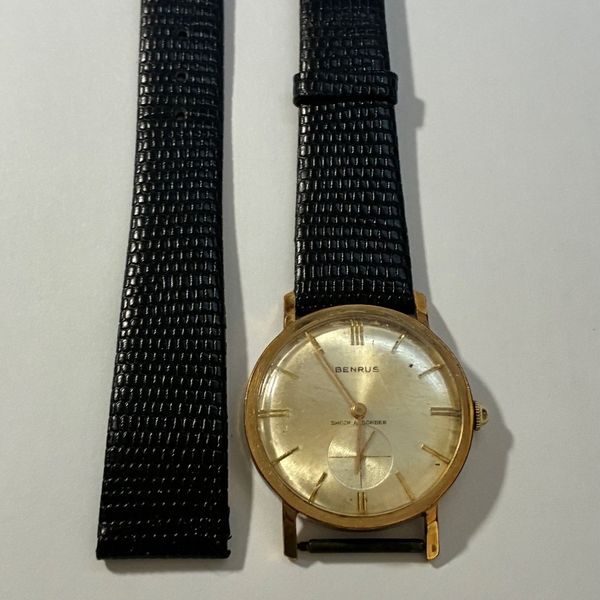 Vintage BENRUS MANUAL 20 MICRON GOLD Watch Electroplate - Stainless ...