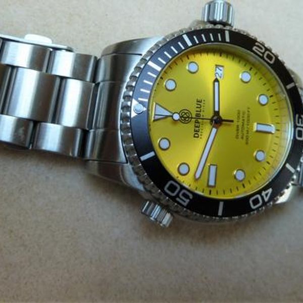 FS: Deep Blue Diver 1000 40mm Yellow sunray dial on bracelet ...