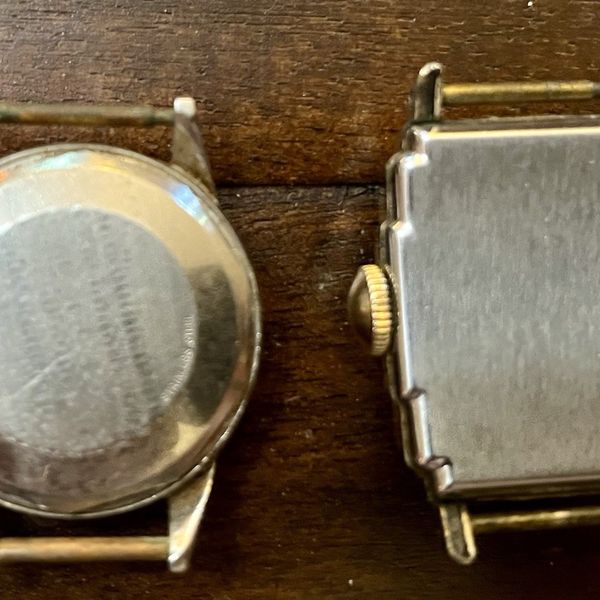 Two Vintage Men's Watches, Gold Art Deco Kelton & Stainless Movado ...