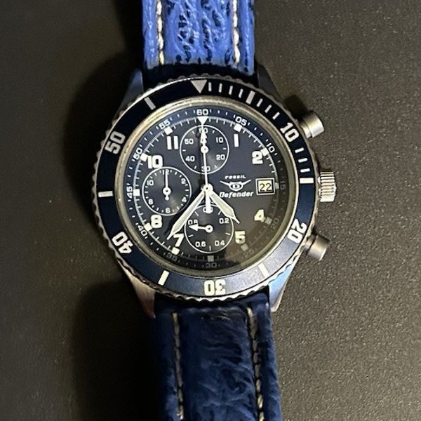 Fossil Defender DF-2002 quartz chronograph diver style. Working ...