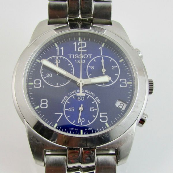 Tissot 1853 Blue Stainless Steel PR 50 Chronograph J378/478 Men's Wristwatch | WatchCharts
