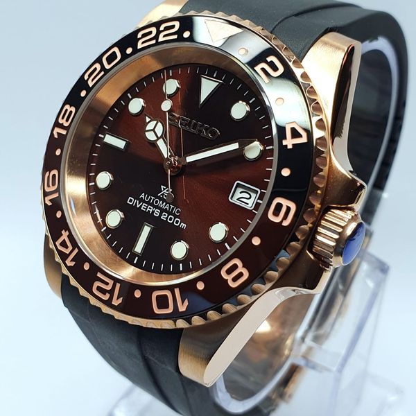 Root Beer Mod Seiko NH36 Automatic Divers Watch Sapphire 5 ATM ...