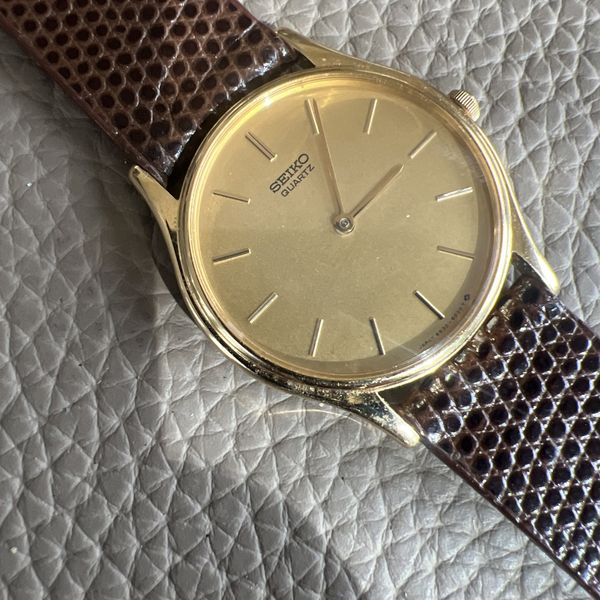 Vintage Menâ s Seiko Ultra Thin Gold Tone 6530 6140 Japan Quartz ...