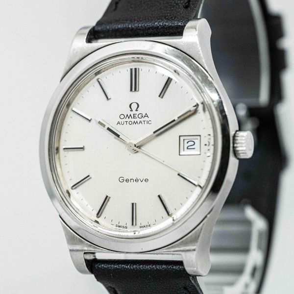 *NEAR MINT* Vintage OMEGA Geneve Cal.1012 Automatic Silver Dial Men's ...