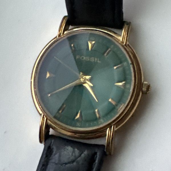 Green Dial Fossil Gold Vintage Elegant Fossil Watch PC 9505 ...
