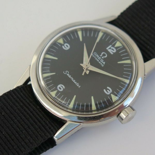 Vintage Omega Automatic Cal. 471 Military Dial Glows Steel Watch 1958 ...