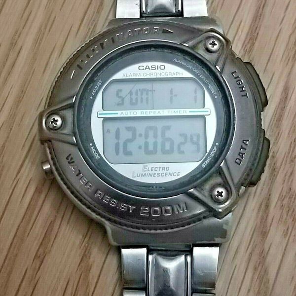 Vintage Casio Dw-295 Mod 1874 Digital LCD Alarm Illumoinator Watch >>is ...