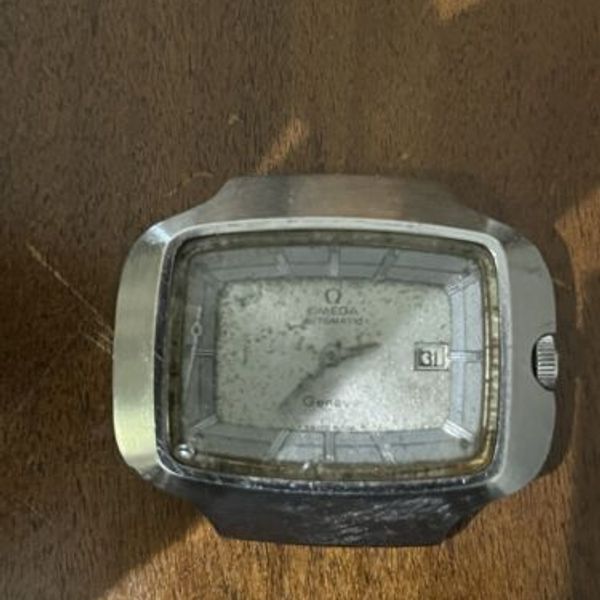 Dead Omega AT Automatic Geneva Taillock Date Square Dial Men s Watch ...