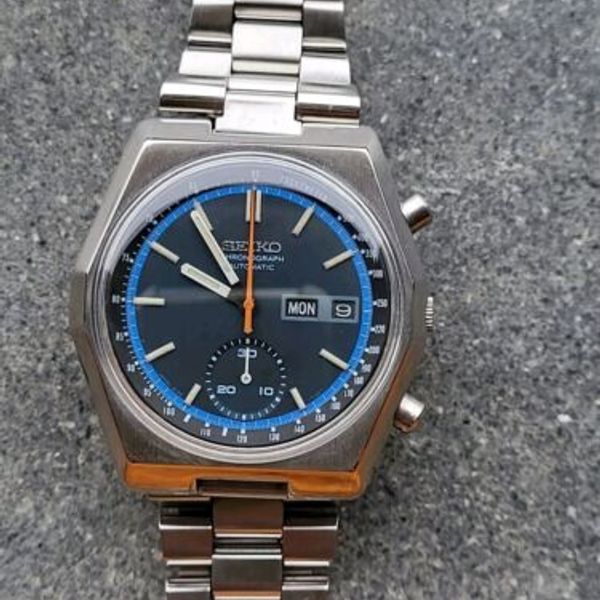 Seiko Hexagonal Chronograph 6139-7080 - Vintage Men's Watch Blue Dial ...