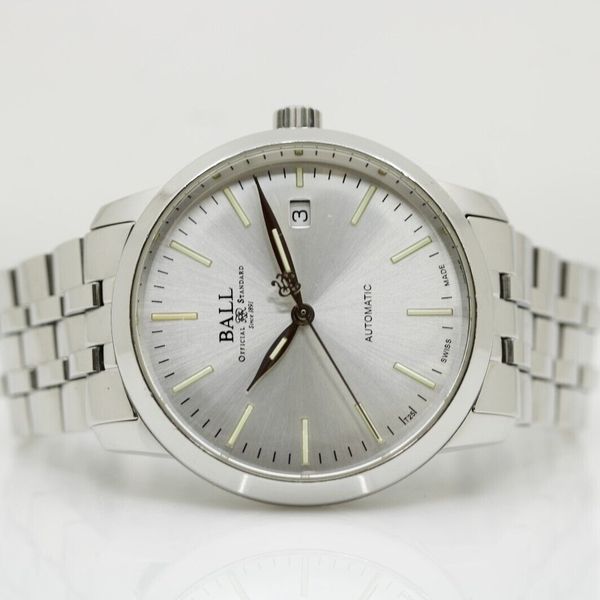 Ball Trainmaster Legend Stainless Steel 38mm Date Dial Automatic Watch ...