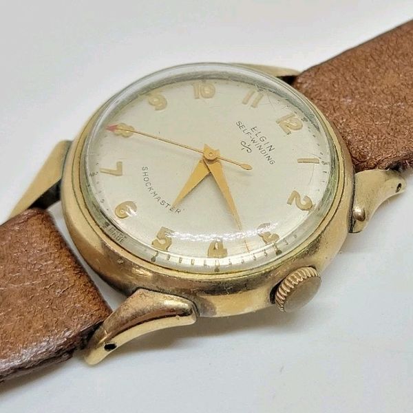 Vintage Elgin Shockmaster Self Winding 10K RGP Wrist Watch Runs ...